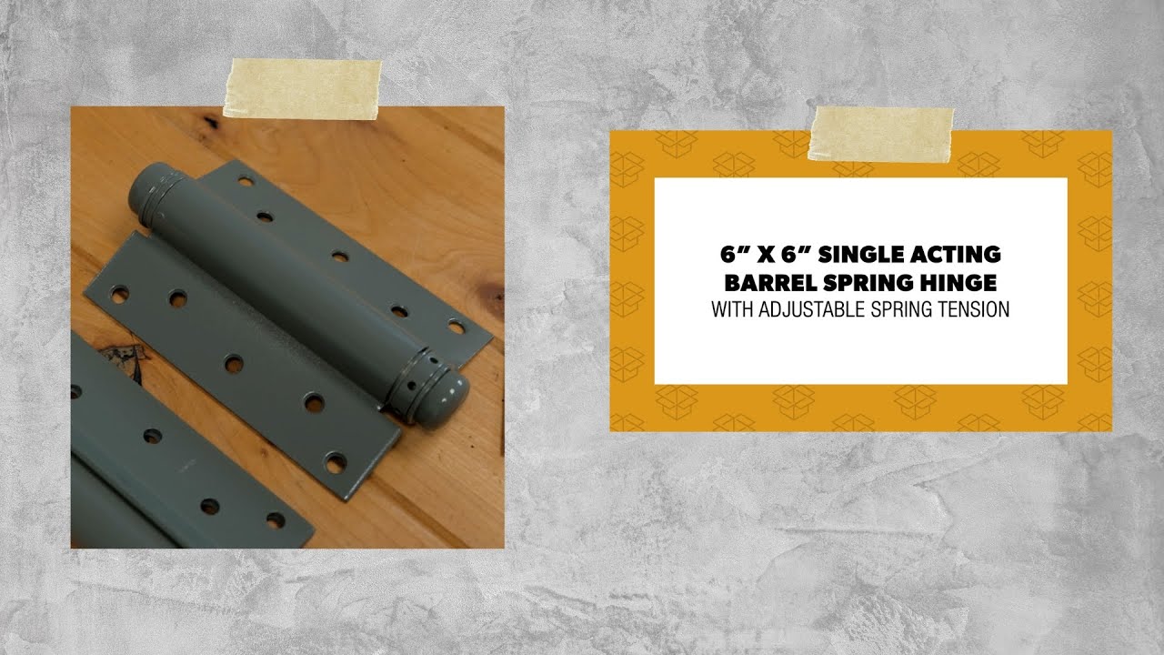 6" X 6" Single Acting Barrel Spring Hinge - Prime Finish For Painting ...