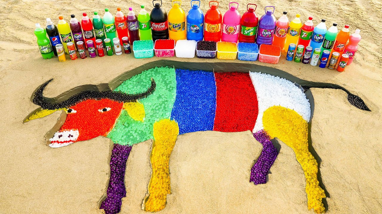 How to make Rainbow Buffalo with Orbeez Colorful from Coca Cola, Chupa ...