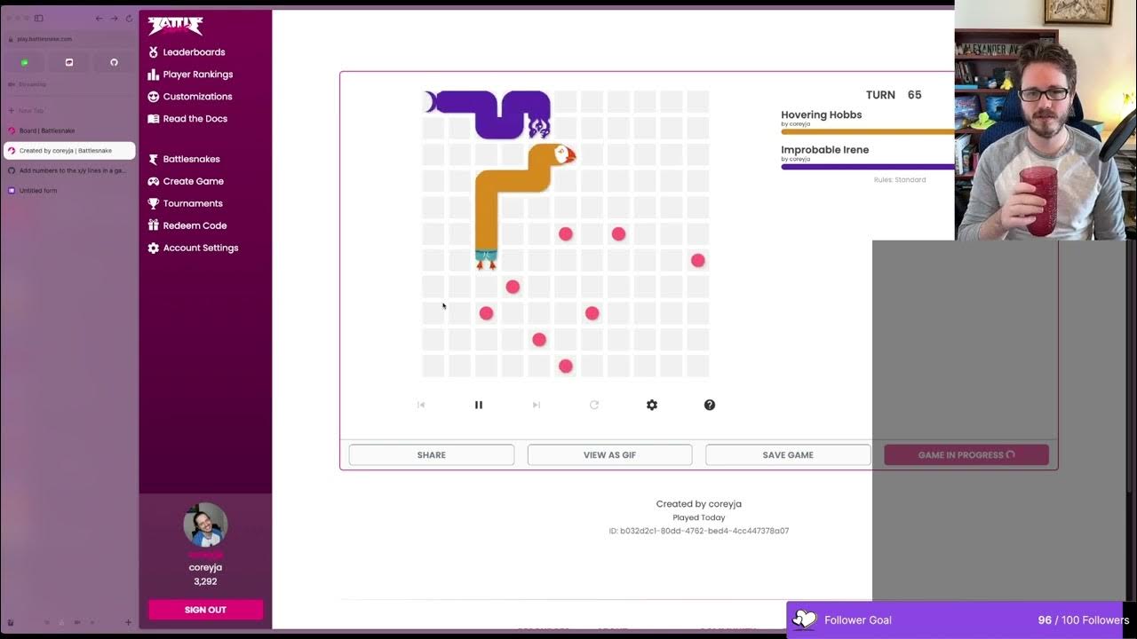 BattleSnake Game Enhancements: Coding with Coreyja | Mar 19, 2023 - YouTube