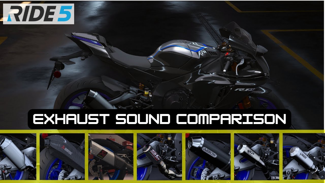RIDE 5 | Yamaha R1M Exhaust sound comparison [4K 60fps HDR] - YouTube