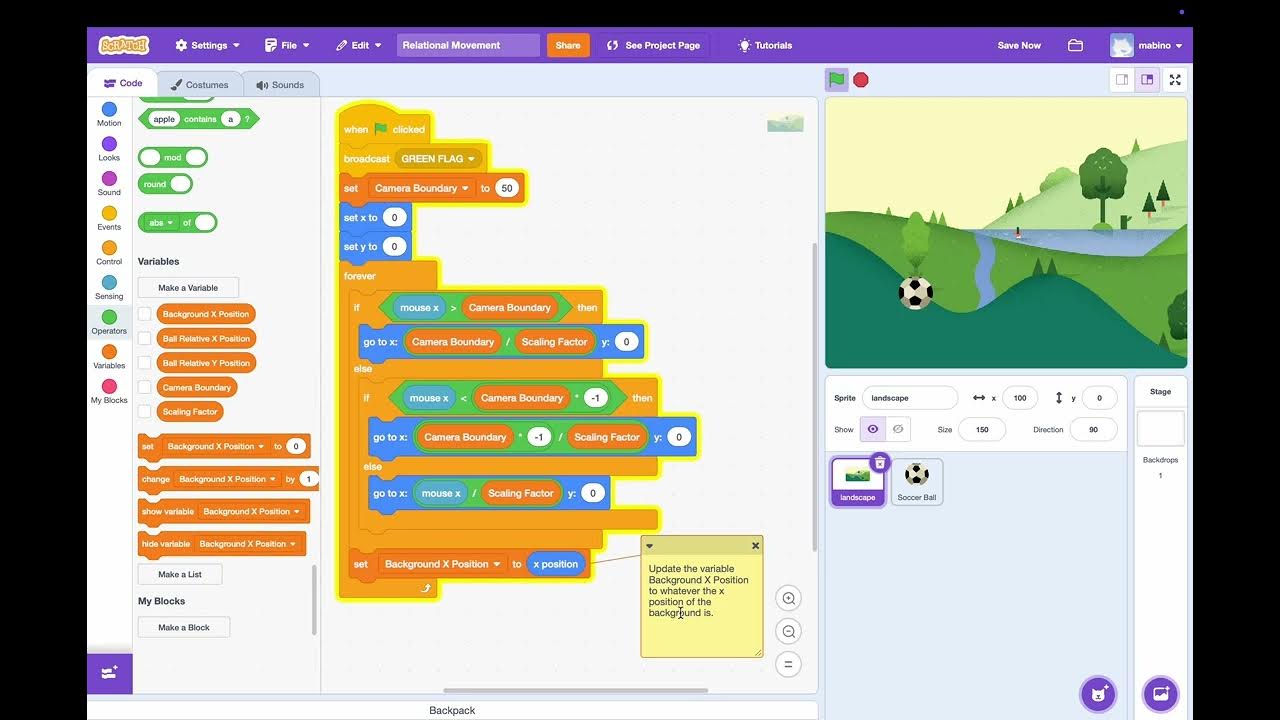 Relative Movement of Sprites in Scratch - YouTube