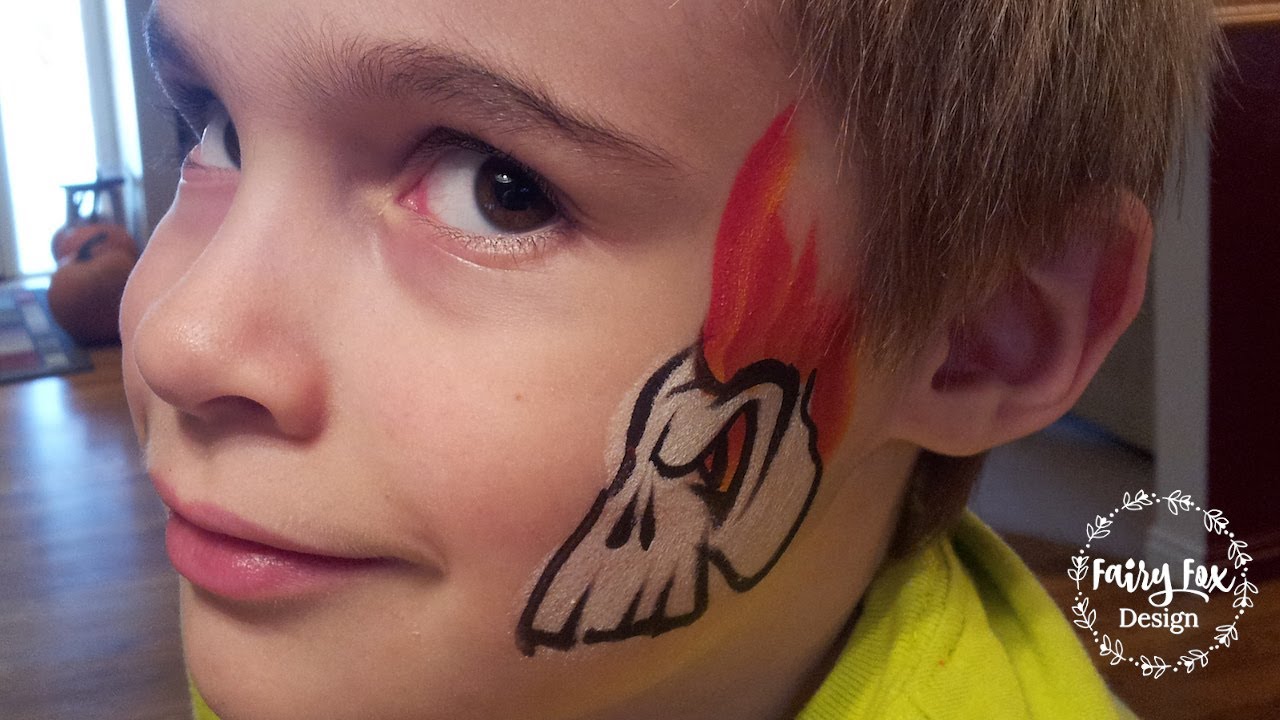 Flaming Skull, very fast face painting tutorial - YouTube