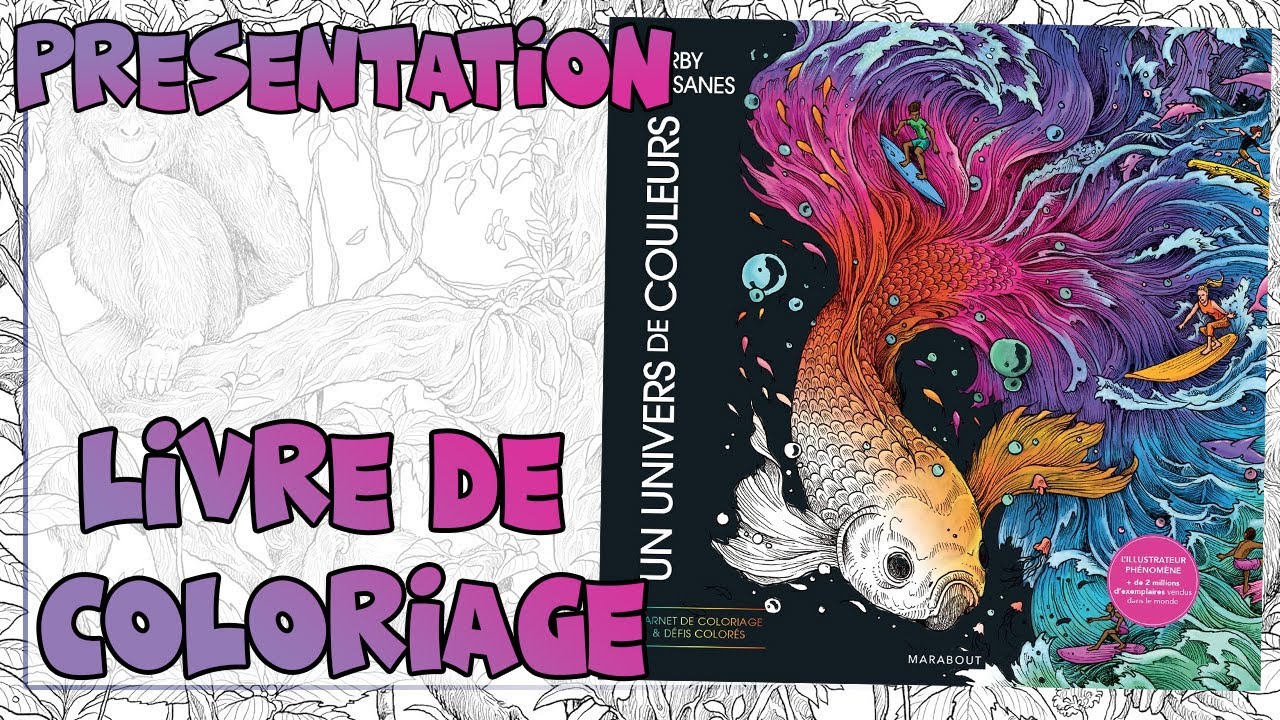 Présentation du livre de coloriage Un univers de couleurs de Marabout ...