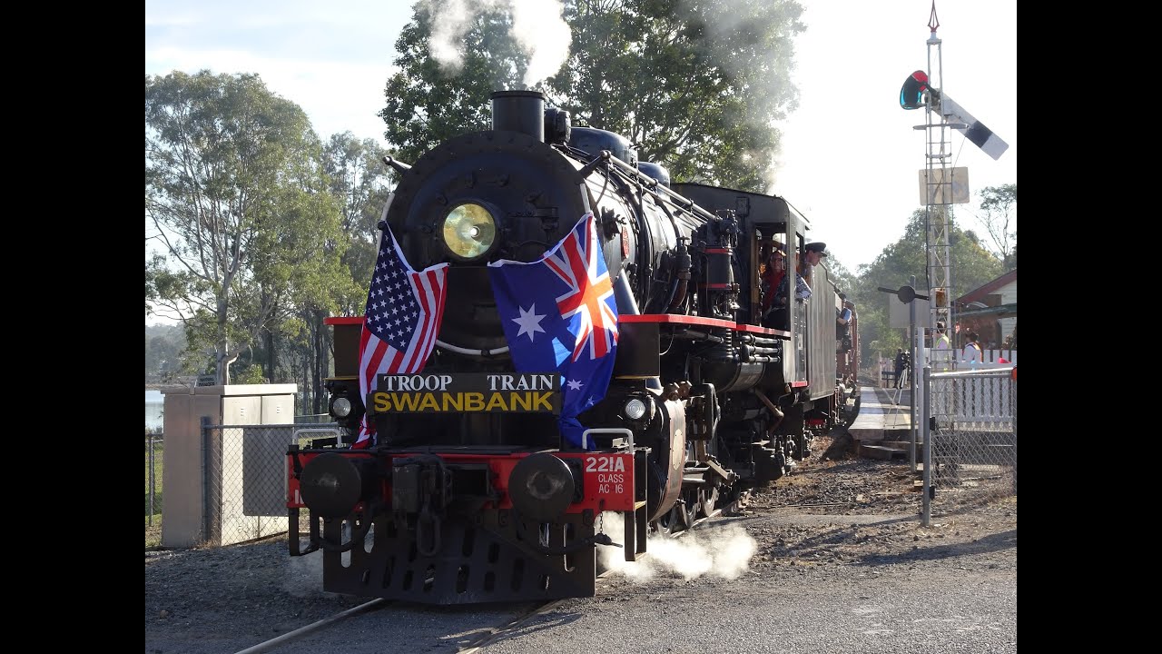 AC16 221A and PB15 448 - QPSR Troop Train - 14/08/2016 - YouTube