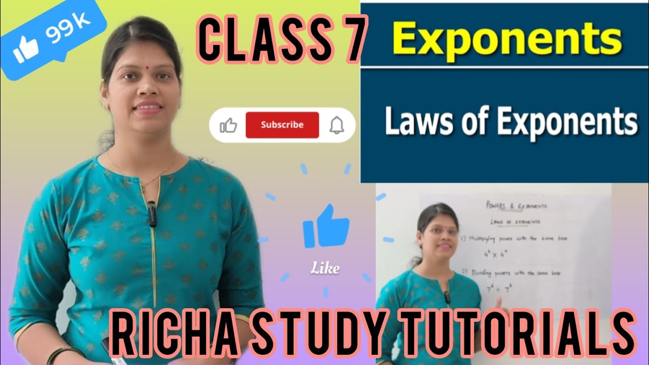Class 7 Powers and Exponents| Laws of exponents| Exponents #maths # ...