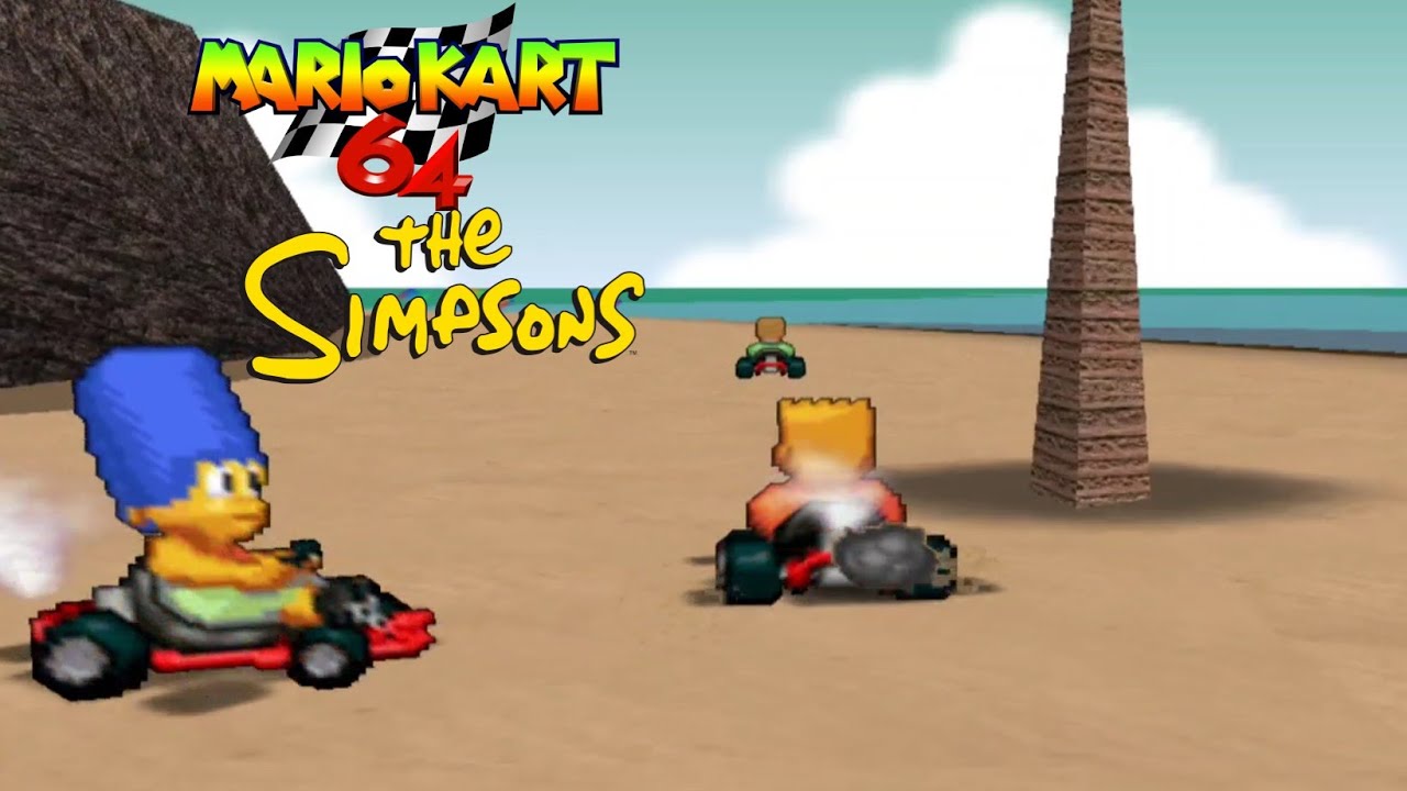 Super Simpsons Kart 64 Mod HD Textures Very Hard Bart Simpson (Gameplay ...
