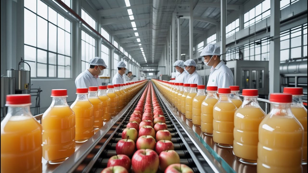 How Millions of Litters of Apple Juice Are Made in Factory | Apple ...