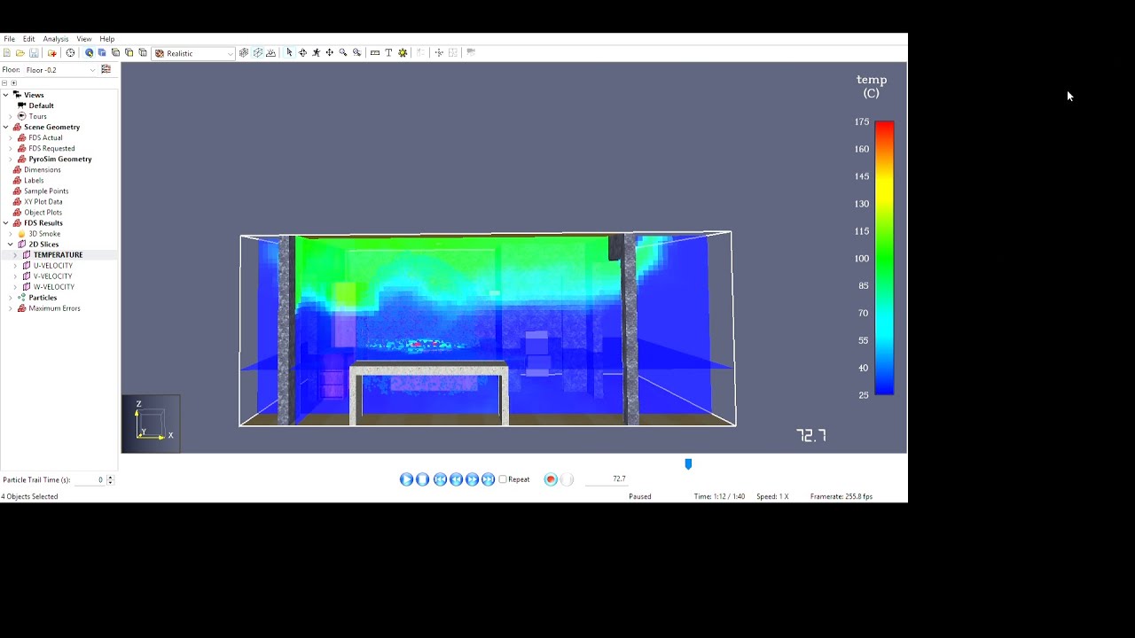 จำลองเหตุการณ์เพลิงไหม้โดยใช้โปรแกรม PyroSim - YouTube