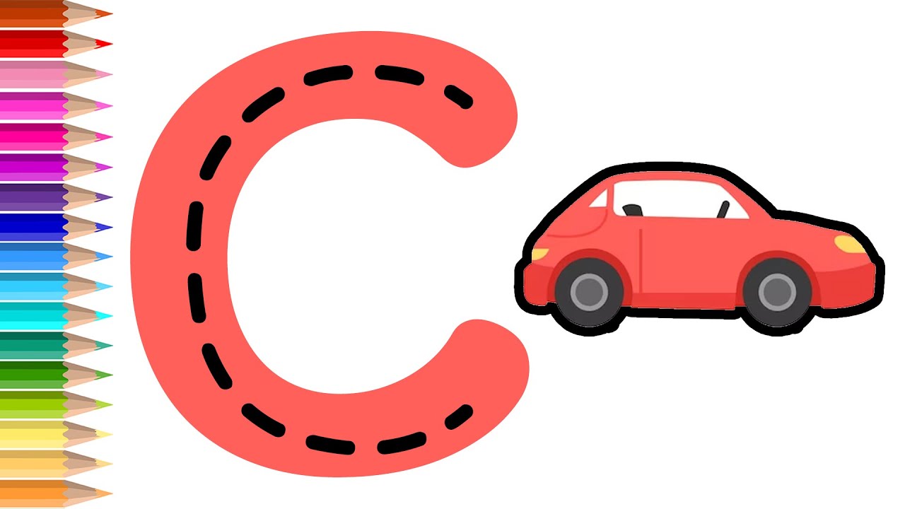유아와 아이들을 위한 점선따라 알파벳 쓰기 | abcd 알파벳 쓰기 | Alphabet c is for car with 클로바 ...