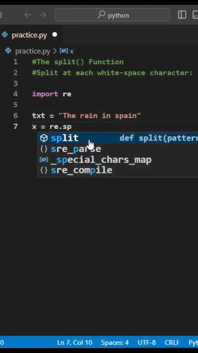 The Split Function Python Pythonprogramming Coding Code Programming Pythoncoding Youtube 3146