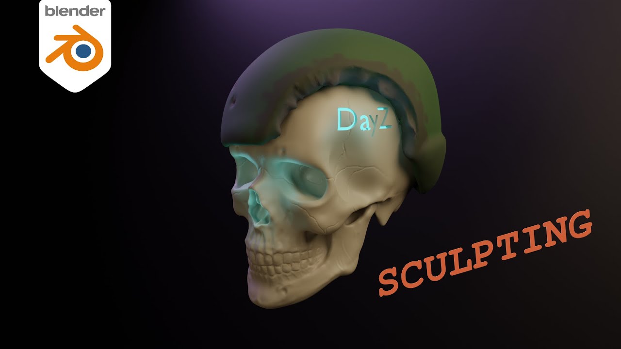 Blender cz: Studie lidské lebky-Sculpting - YouTube
