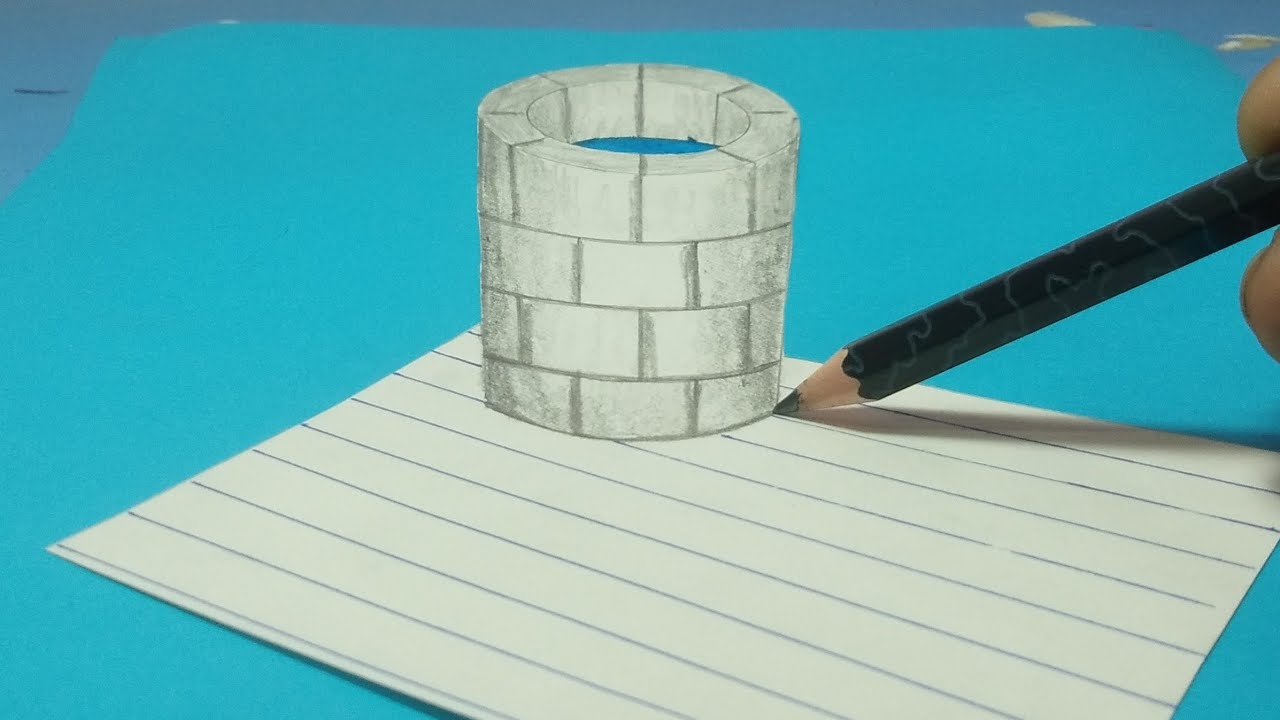 3D Trick !! How To Drawing 3D Wall || 3D Trick Art on paper - YouTube
