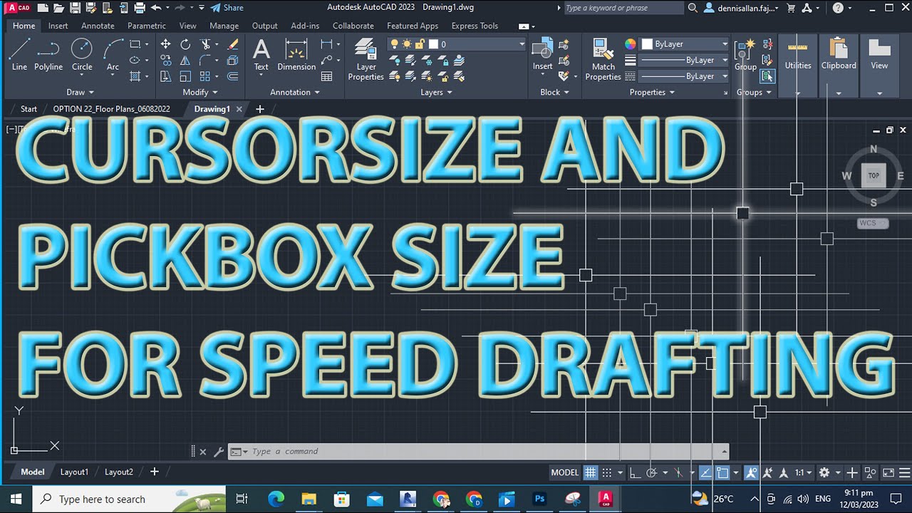 Cursor Size and Pickbox Size For Speed Drafting - YouTube