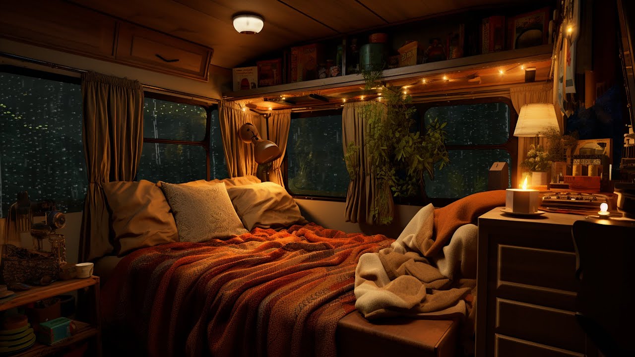Soothing Rain | Campervan's Refuge In The Enchanted Woods | Relaxing ...