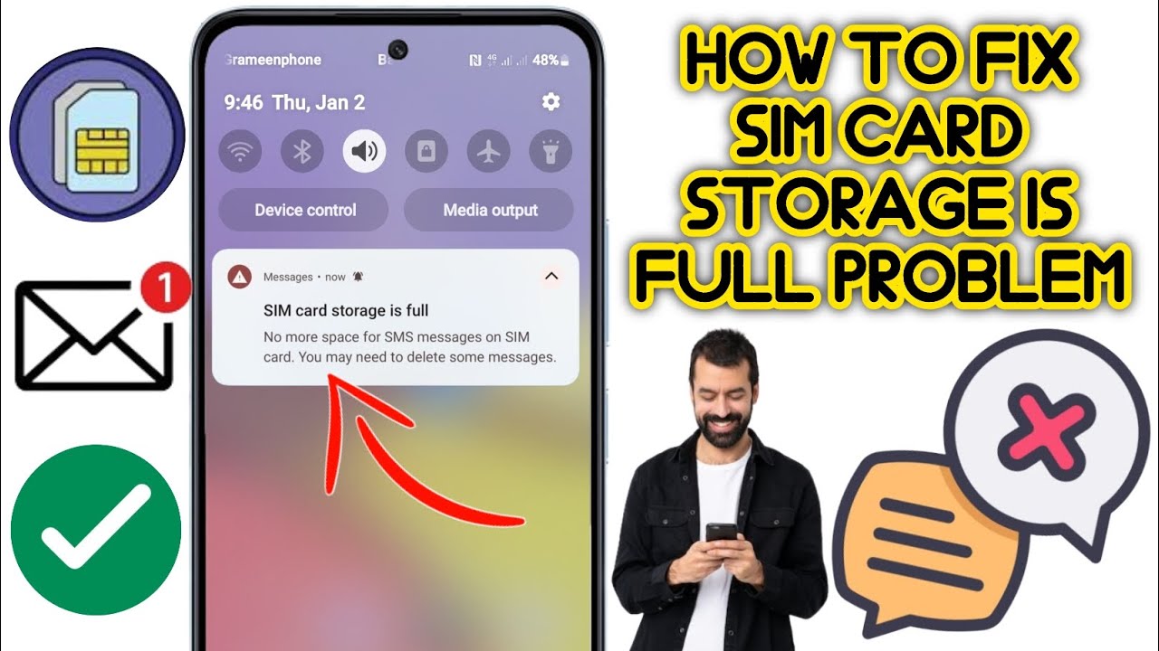 How to Fix SIM card storage is full No more space for SMS messages on ...