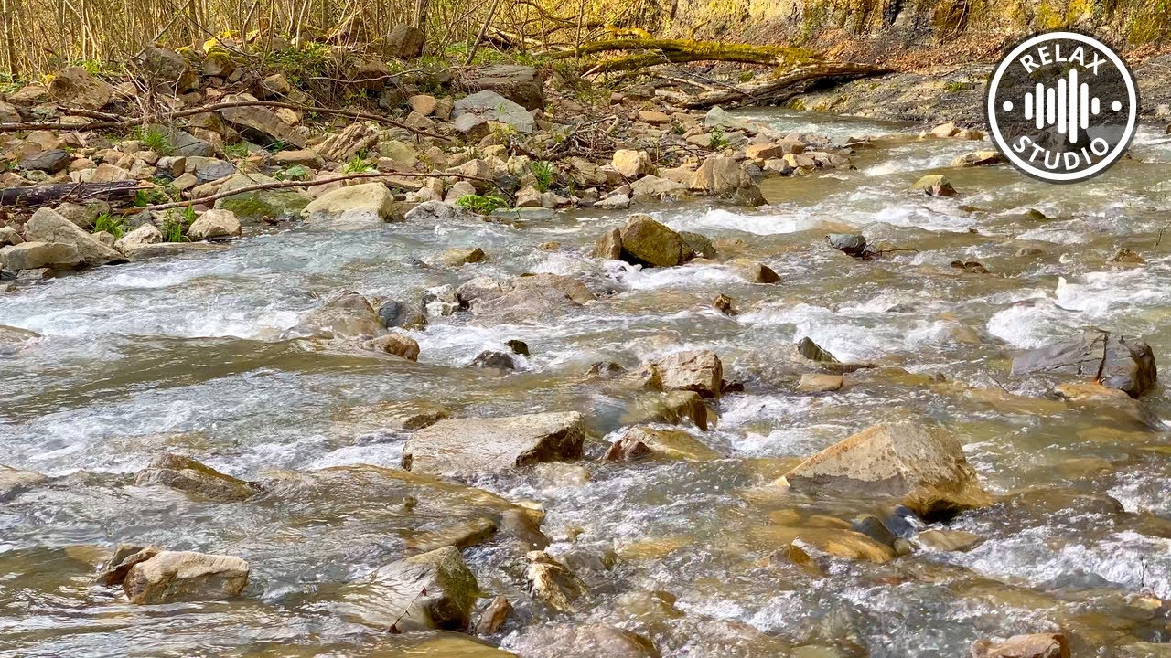 Sounds of a mountain river without birds. 3 hours of 4K video for sleep ...