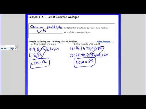1-5 Least Common Multiple - YouTube