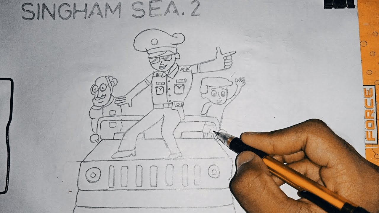 how to draw little singham drawing 😇🌹(step by step)Easy little singham ...