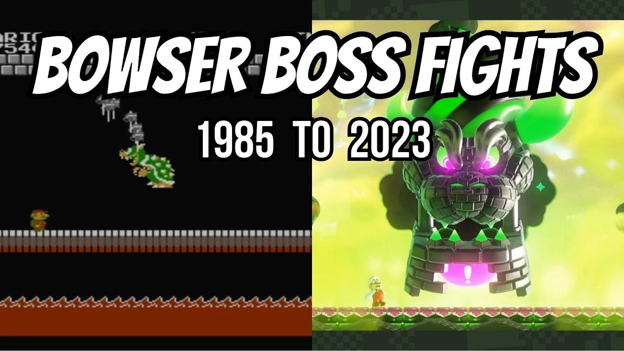 ALL BOWSER BOSS FIGHTS from 1985 to 2023! Mario Wonder-Mario Wii-Mario ...