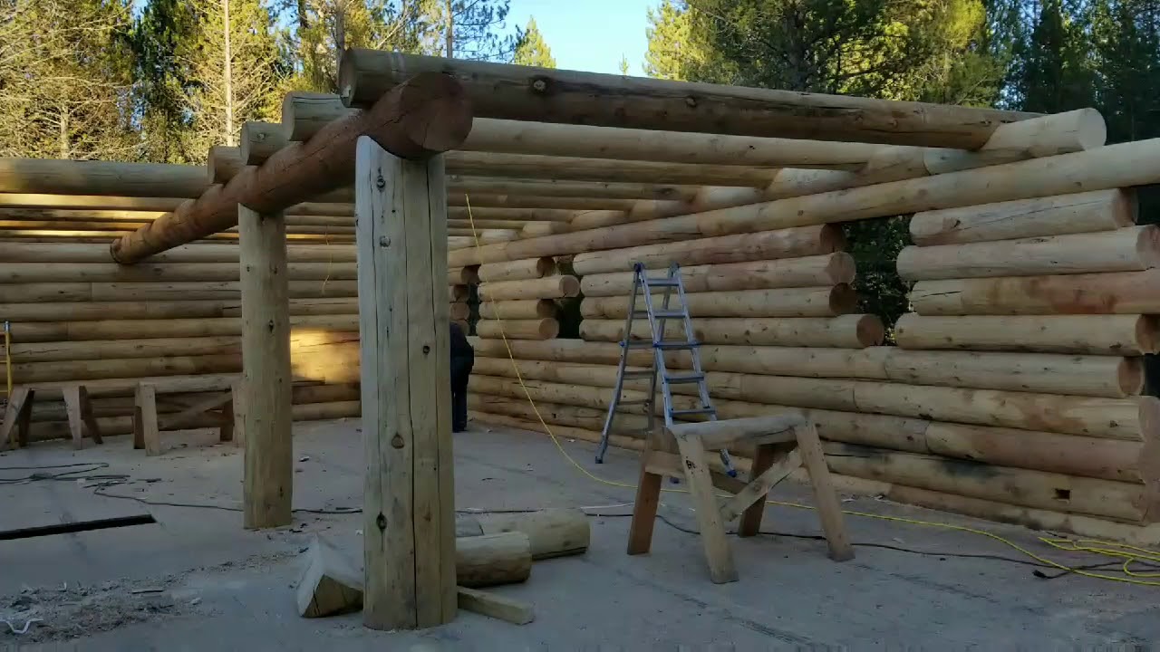 LOG CABIN BUILD, LOFT SUPPORT STRUCTURE - YouTube