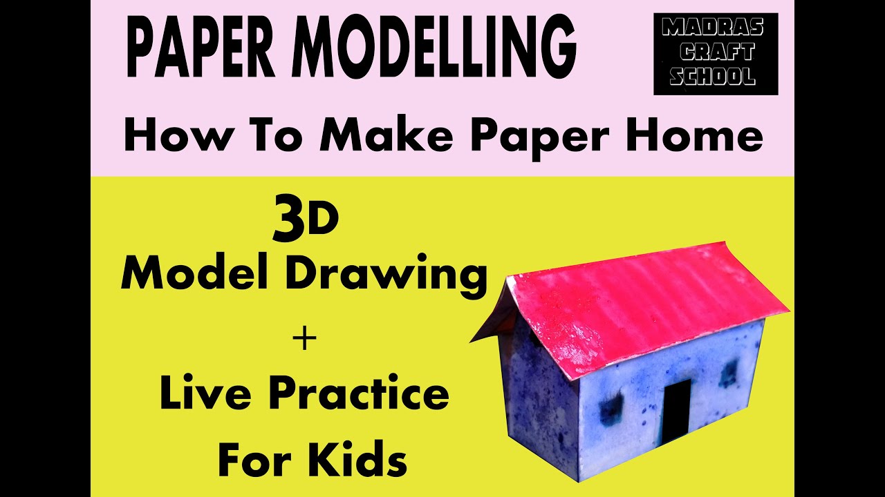 HOW TO MAKE SIMPLE PAPER HOME WITH DRAWING - YouTube