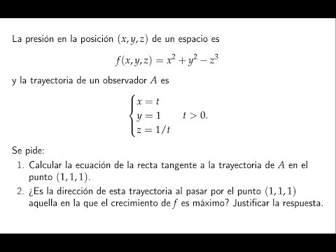 Ejercicio de Cálculo: Gradiente de un campo escalar y tangente a una ...