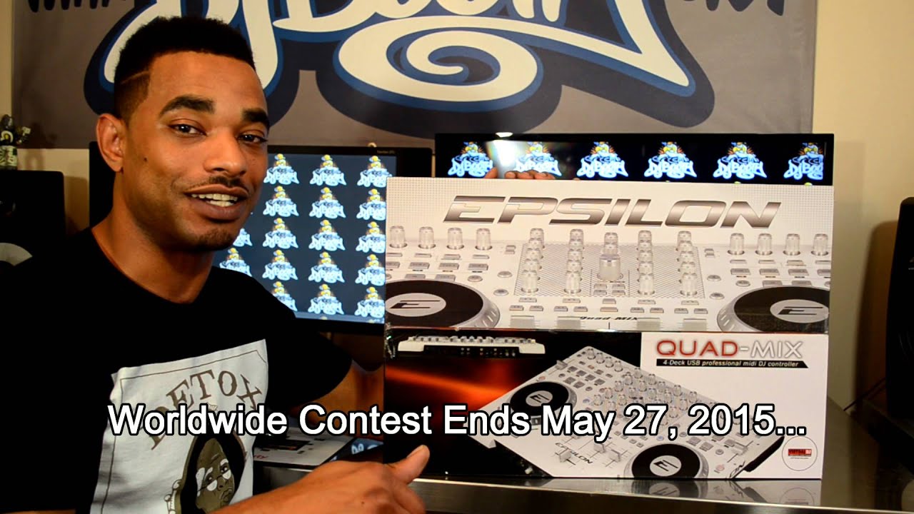 DJbooth.net Epsilon Quad-Mix DJ Controller Giveaway! - YouTube