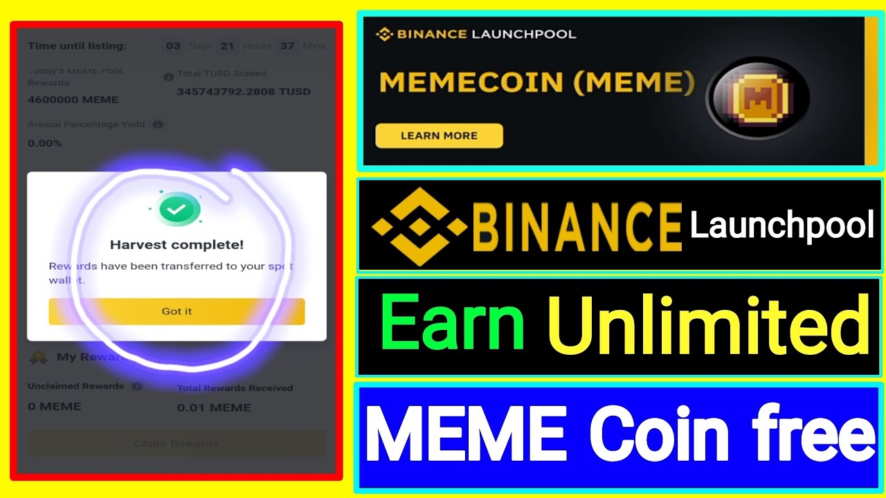 Binance MEME Coin Launchpool | Stake BNB TUSD or FDUSD to earn MEME ...