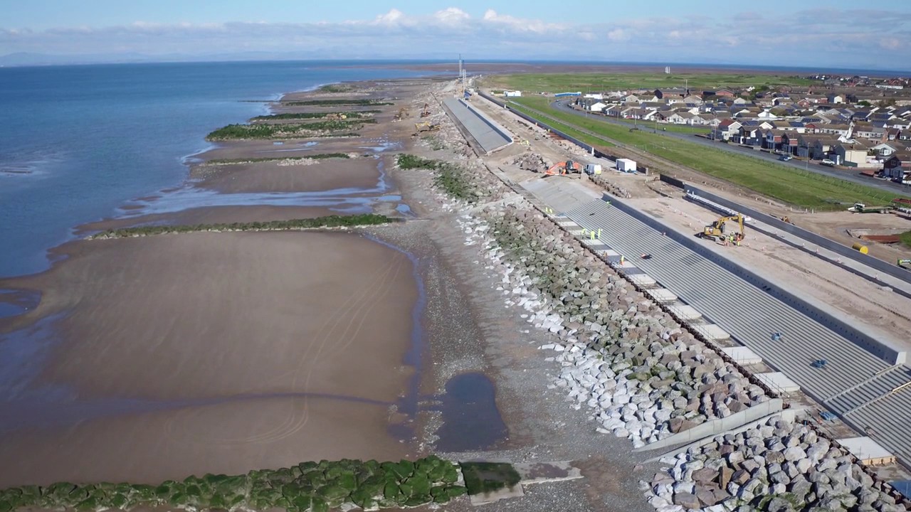 Rossall sea defences November 2016 - YouTube