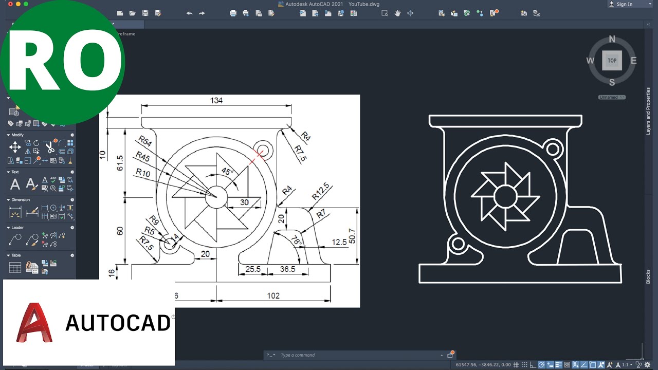 AutoCAD | Nivel Intermediar | Exercițiu 5 - YouTube