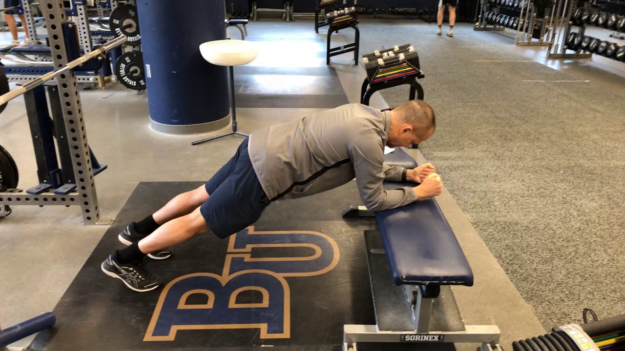 Bench plank up down - YouTube