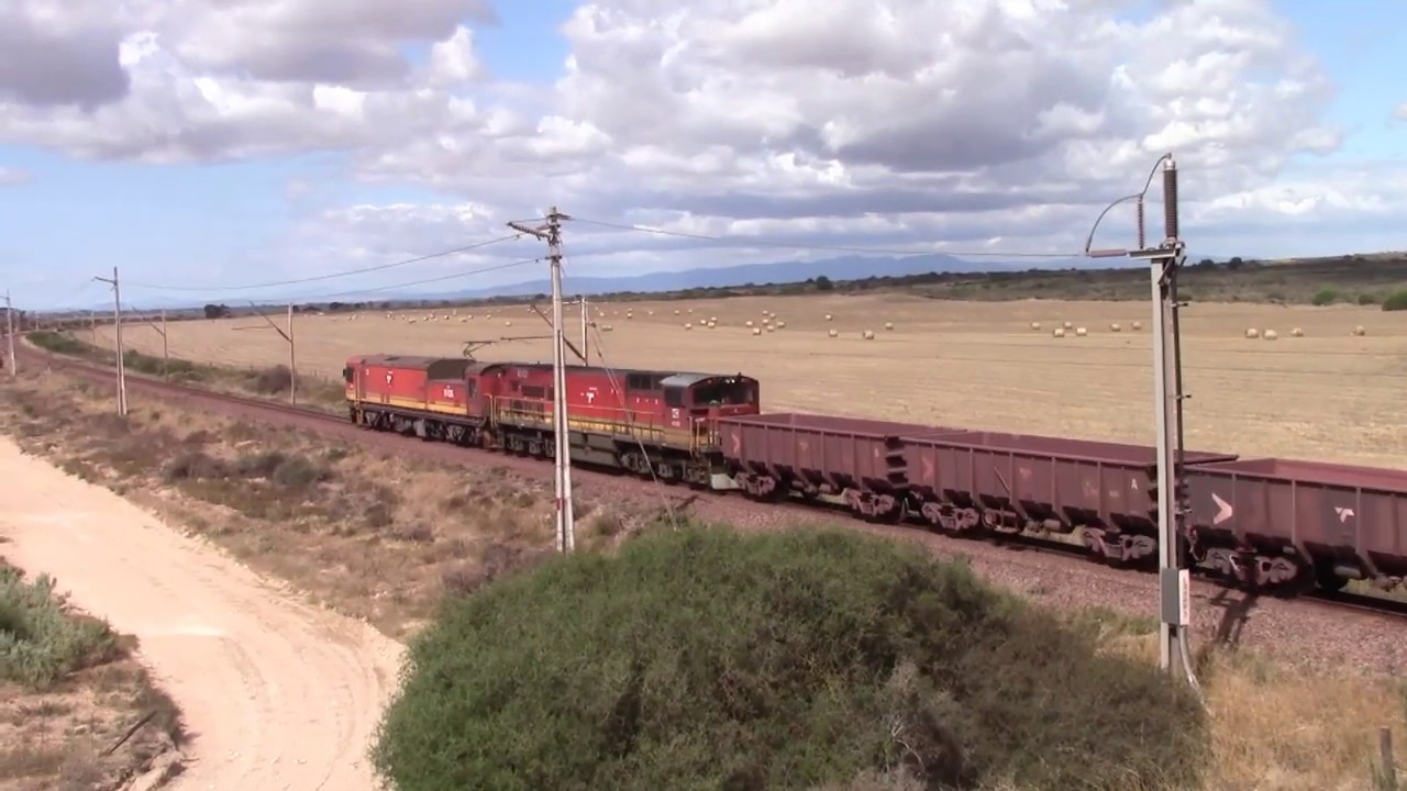 Empty ore train departing Salkor - YouTube