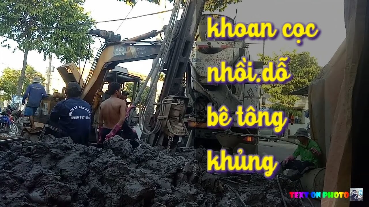 Xe cuốc kube cobetco 03.khoan cọc nhồi de cắt nhà mới - YouTube
