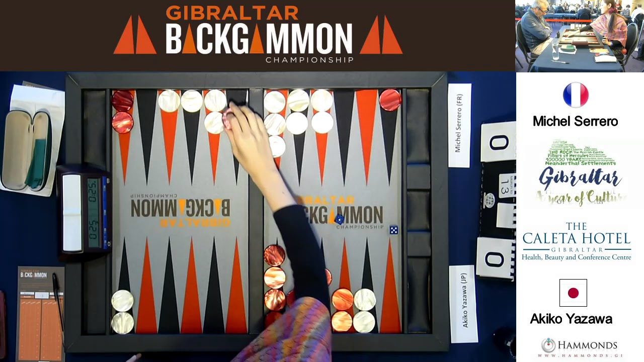 Gibraltar Backgammon 2018 Akiko Yazawa Vs Michel Serrero 10 02 18 - YouTube