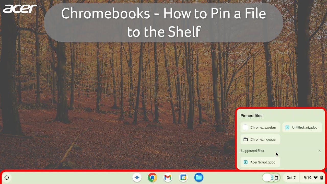 Chromebooks - How to Pin Files to the Shelf (Taskbar) - YouTube