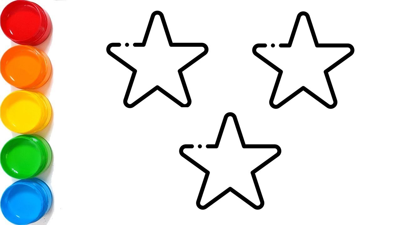 Rhinestones STARS and coloring How to draw STARS Learn Colors for kids ...