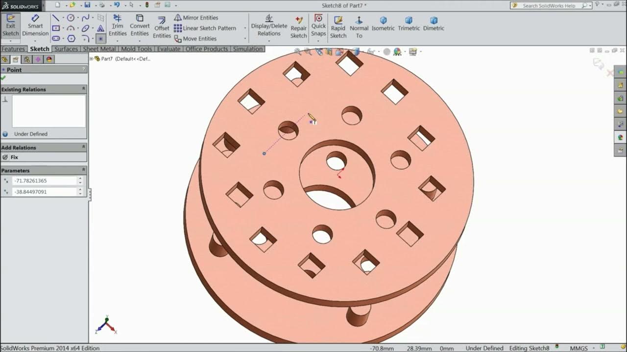 SolidWorks Feature Sketch Driven Pattern Tutorial - YouTube