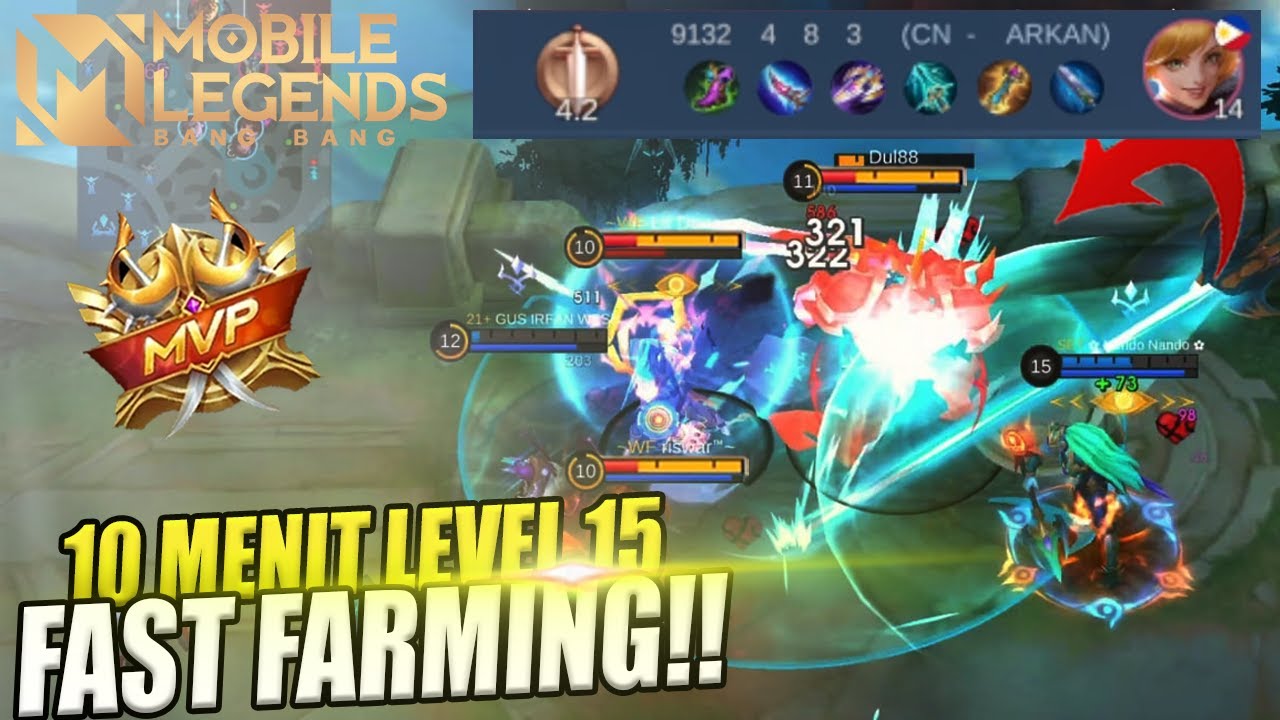 BEST JUNGLER FAST FARMING LEVEL 15 10 MENIT - Mobile Legends - YouTube