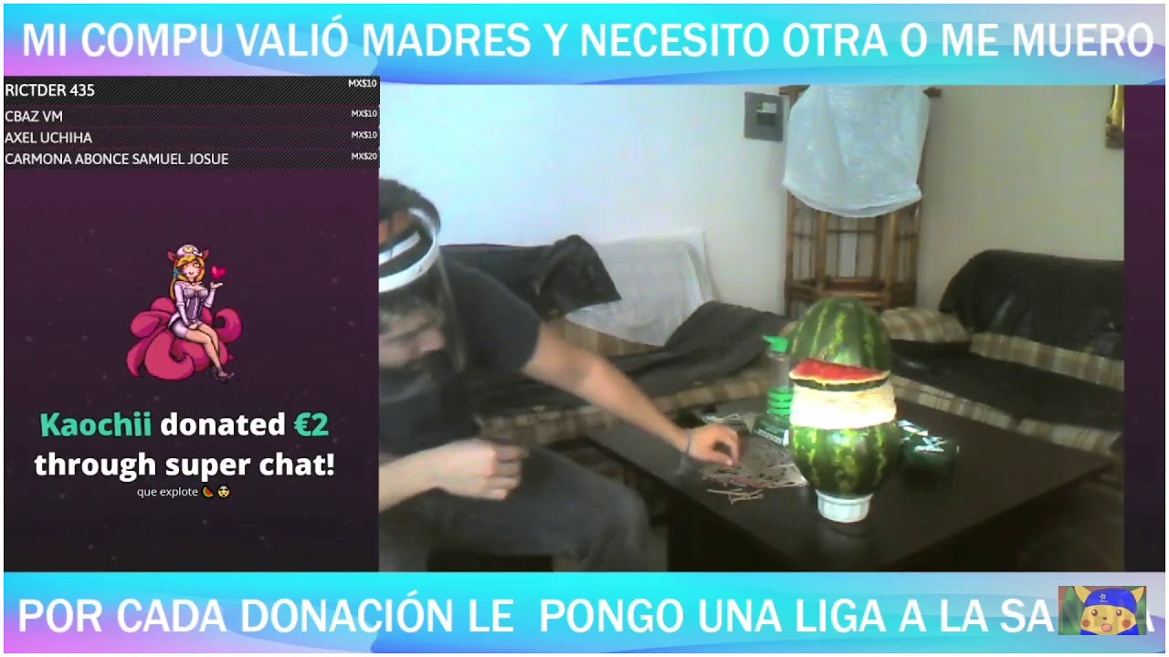 Ricky Tafolla le explota una sandía en vivo Xd - YouTube