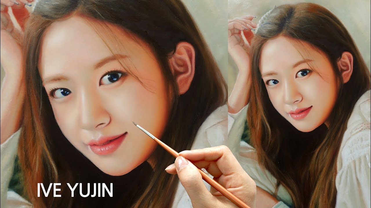 유화 인물화 Portrait Oil Painting / 아이브 안유진 (IVE YUJIN) 그리기 - YouTube