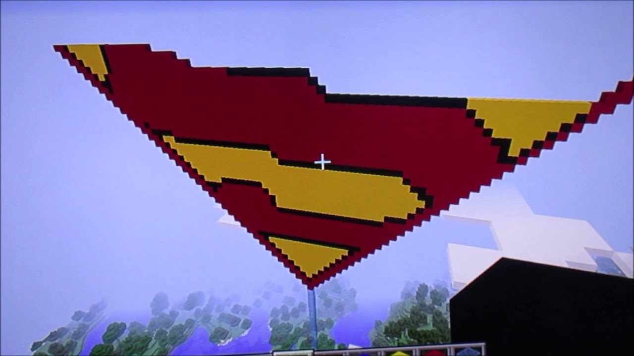 Minecraft How To Make Batman and Superman logos - YouTube