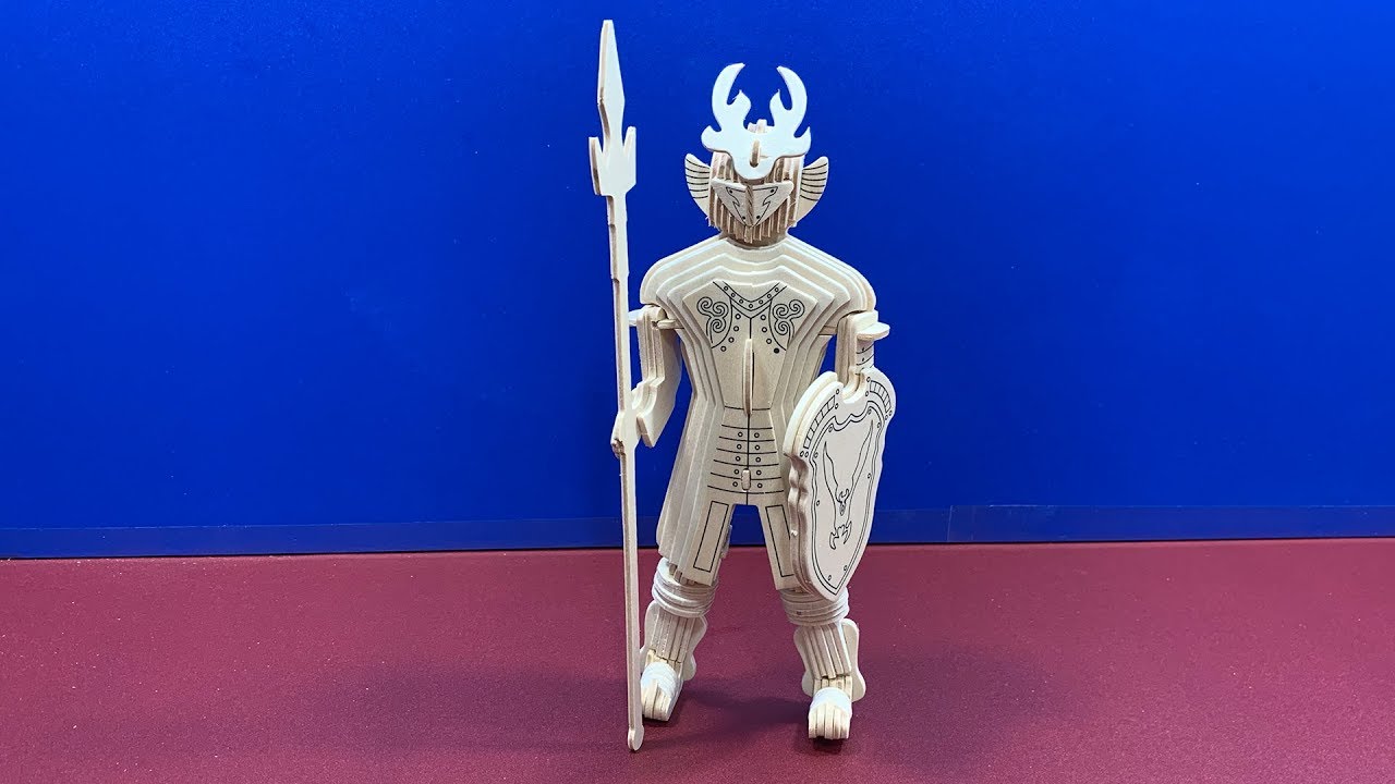 Miniso DIY 3D Woodcraft Construction Kit Amour warrior - YouTube