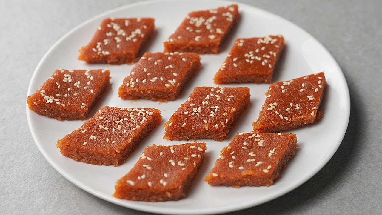 Caramel Rice Barfi Recipe | Raw Rice Halwa Recipe | Rice Dessert Recipe ...