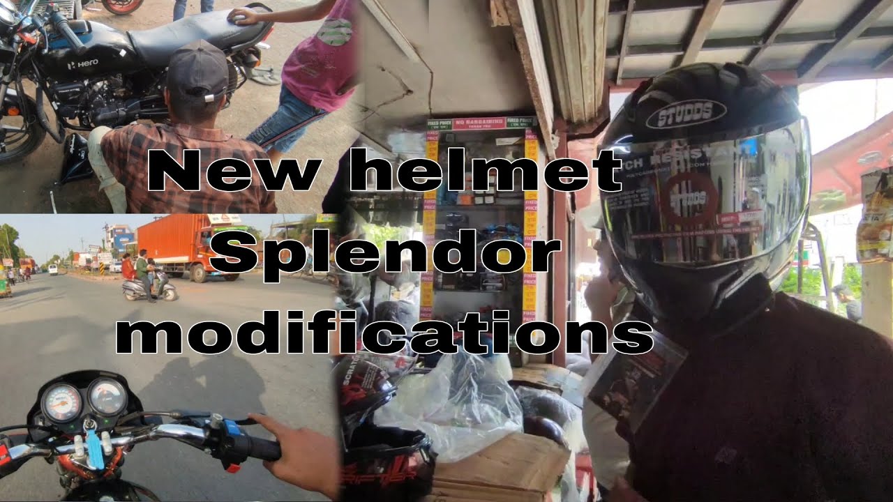 Splendor modifications &new helmet#motovlog #trending #helmet # ...