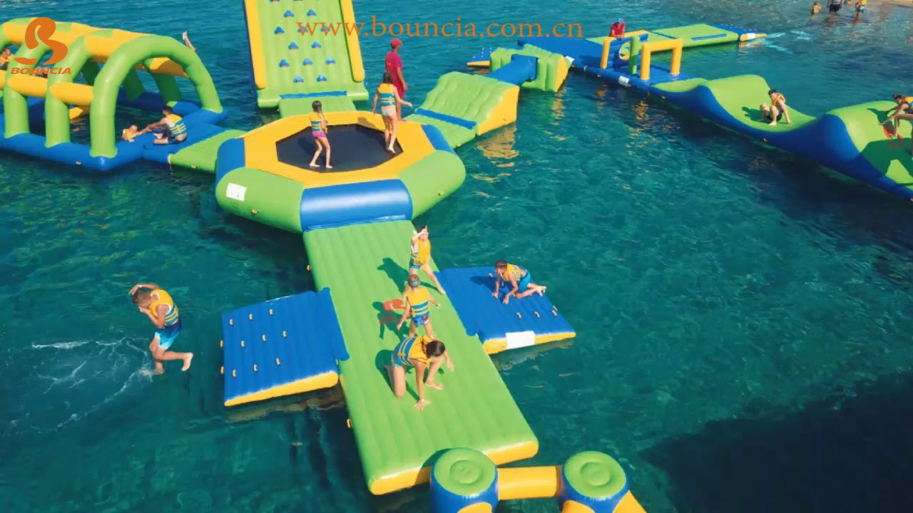 Bouncia Inflatables Jumping Pillow Giant Inflatable Water Park - YouTube