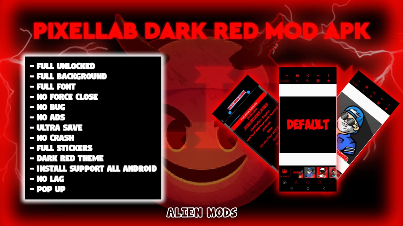 pixellab dark red mod apk | pixellab mod | mod | alien mods | @nimznki ...
