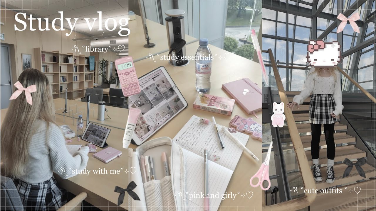 Study With Me at LIBRARY | Cozy Vibes, Sanrio Stationery ...