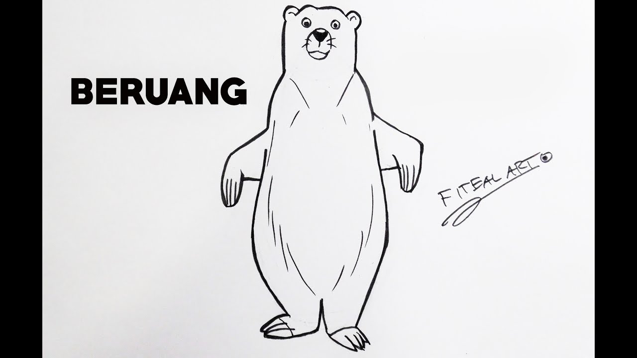 Cara menggambar Hewan BERUANG (how to draw bear animals step by step ...