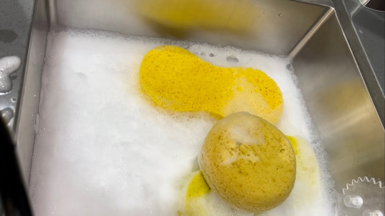 🫧🧽 Sudsy Sponge Rinsing ASMR | Relaxing Sounds | Sleep Aid| Soothing # ...