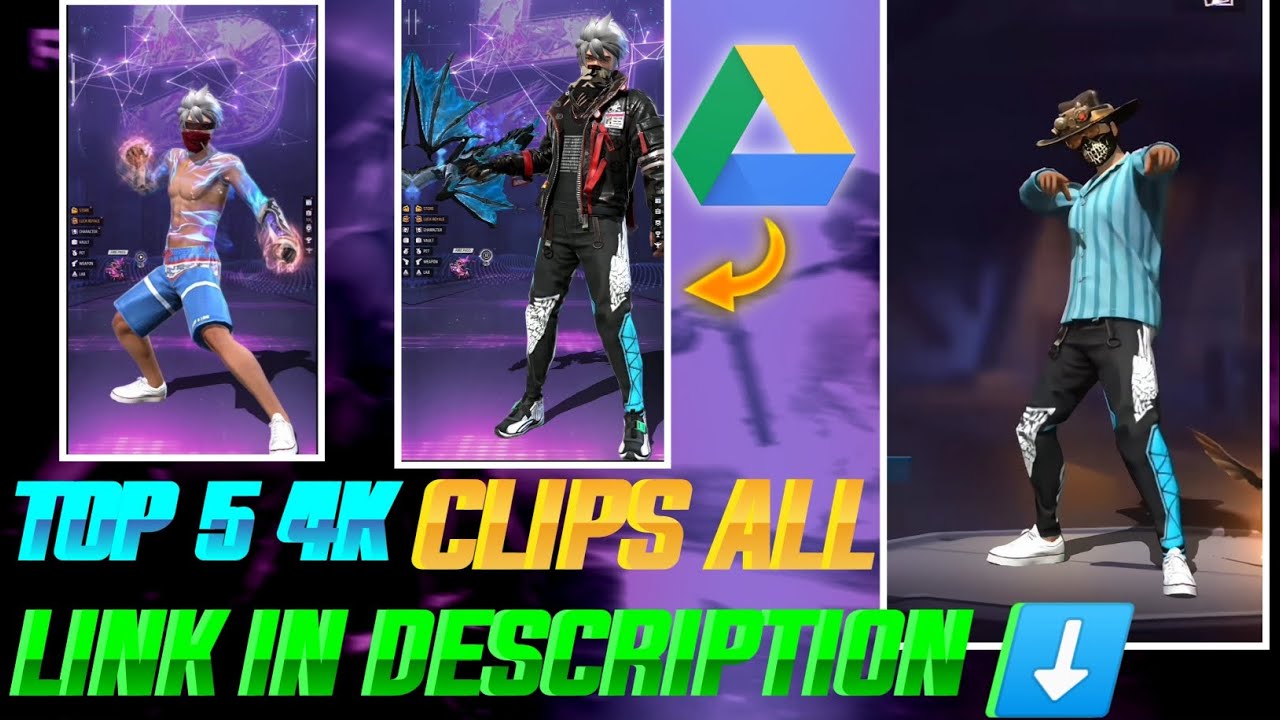 TOP 5 EMOTE CLIPS FOR EDITING 🤯 || EMOTE CLIP PACK - FREE FIRE ( NO ...
